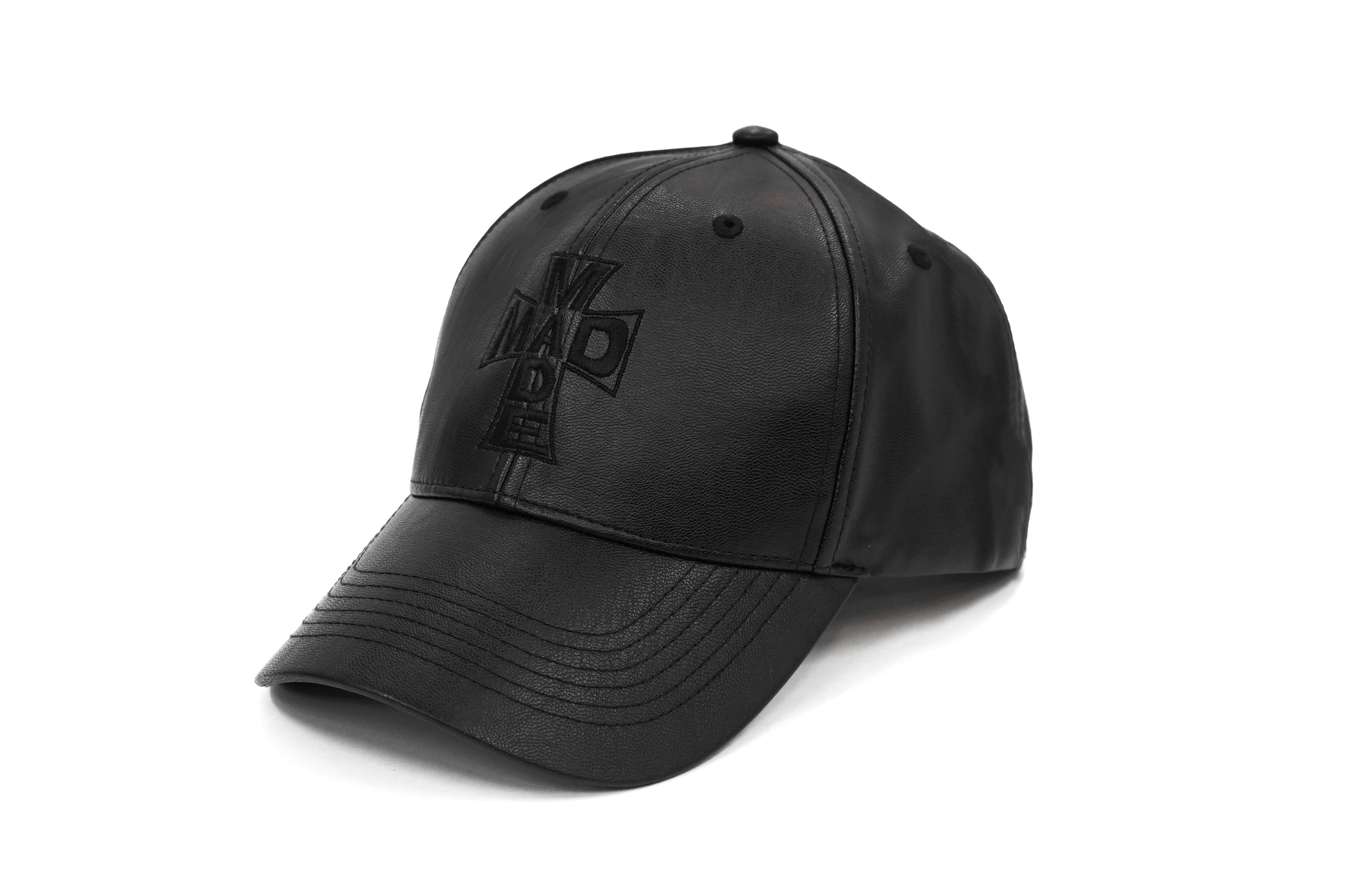 Embroidered PU Leather Cap – MAD MADE（マッドメイド）
